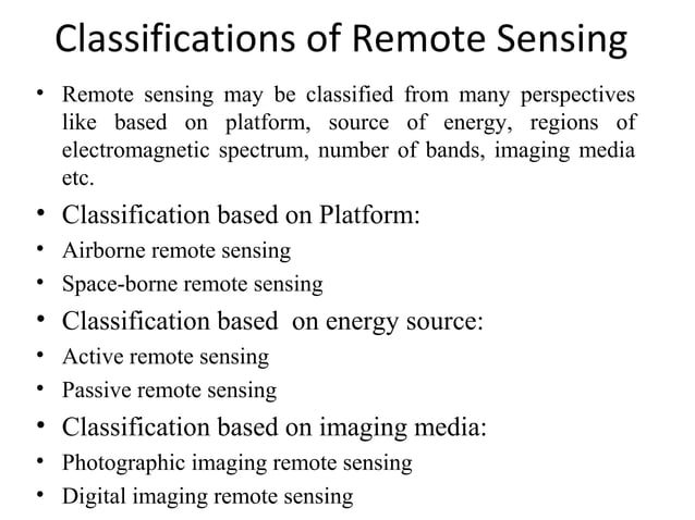 Chapter 1 (Introduction to remote sensing) | PPT