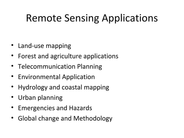 Chapter 1 (Introduction to remote sensing) | PPT