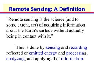 Chapter 1 (Introduction to remote sensing) | PPT