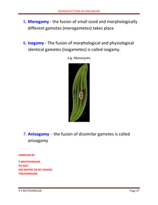Chapter 1 reproduction in organism | PDF