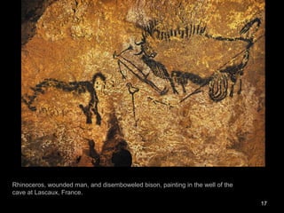 Rhinoceros Wounded Man And Disemboweled Bison