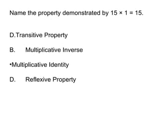 Chapter 1 review (algebra) (UPDATED for A.C.) | PPT