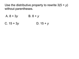 Chapter 1 review (algebra) (UPDATED for A.C.) | PPT