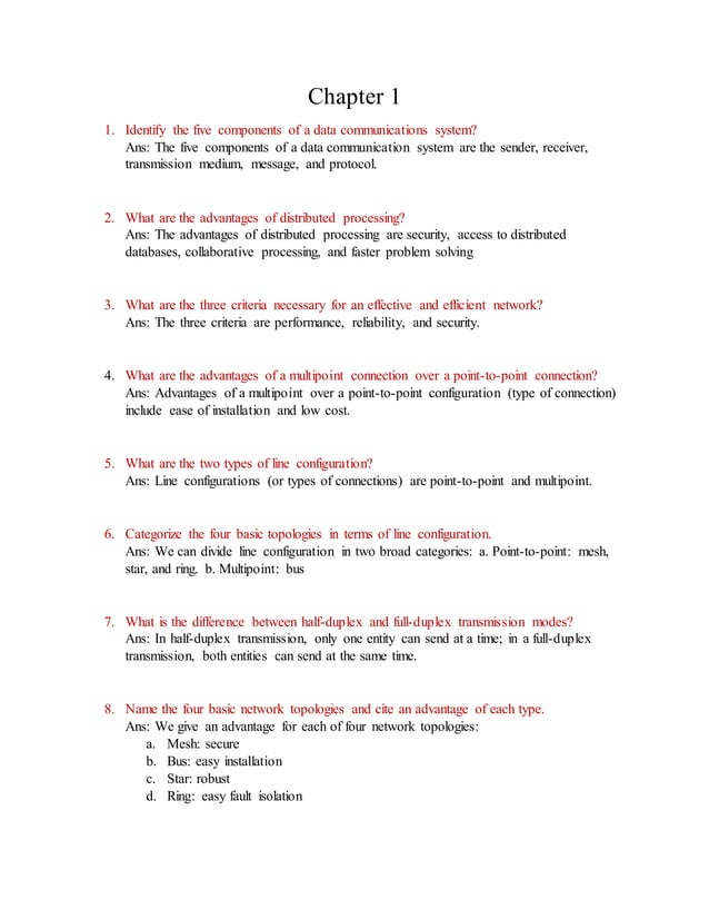 Networking Chapter 1 review questions and answers | DOCX