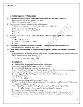 Physics 3rd Secondary Chapter 1 revision | PDF