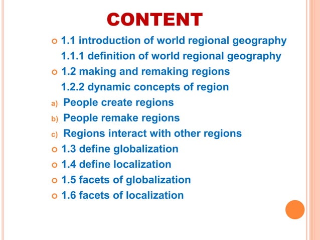 Chapter 1 regional geography | PPTX | Geography | Science