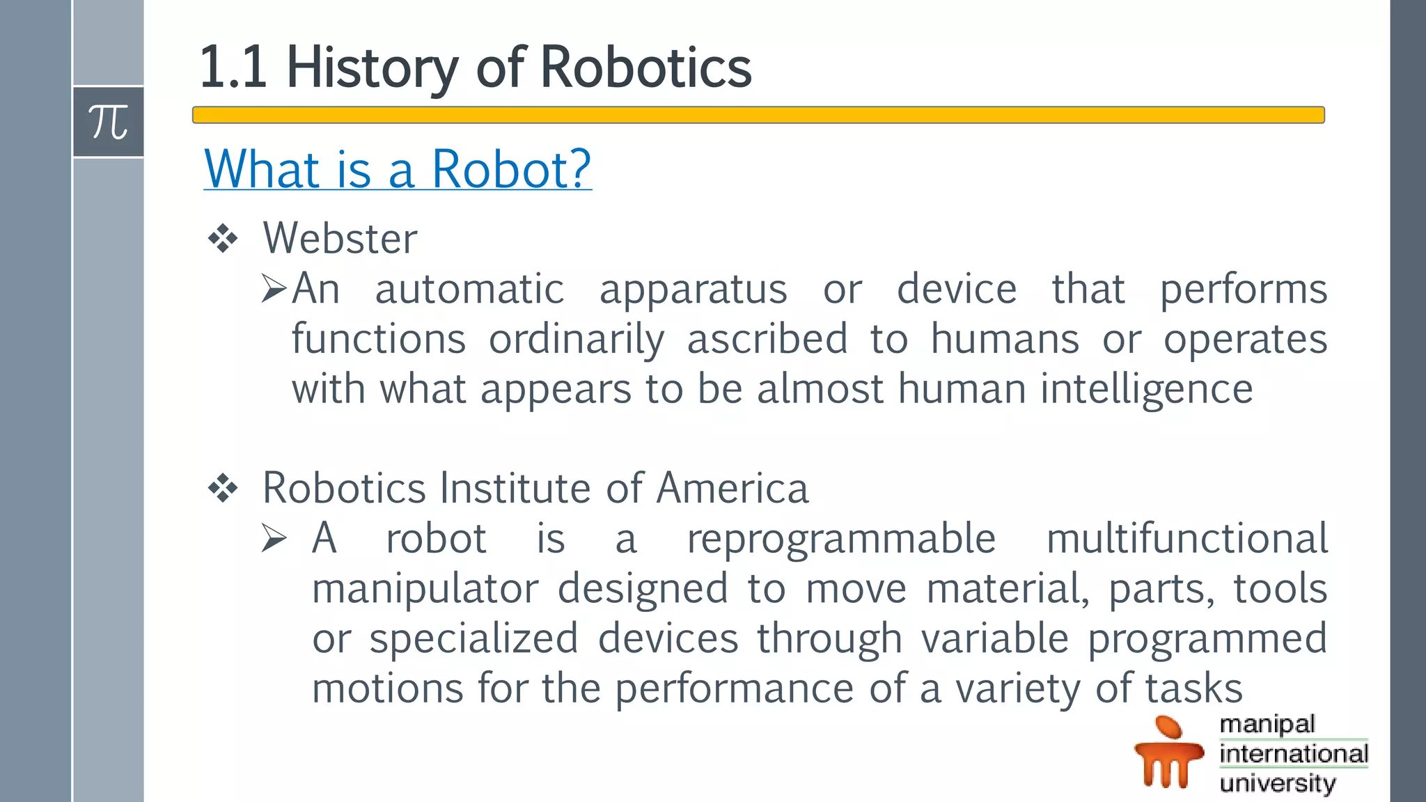 Chapter #1 robotics | PDF