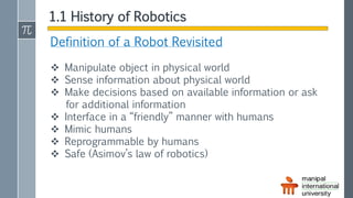 Chapter #1 robotics | PDF
