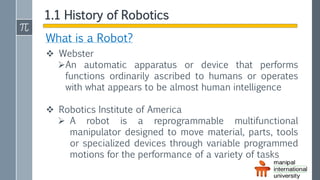 Chapter #1 robotics | PDF