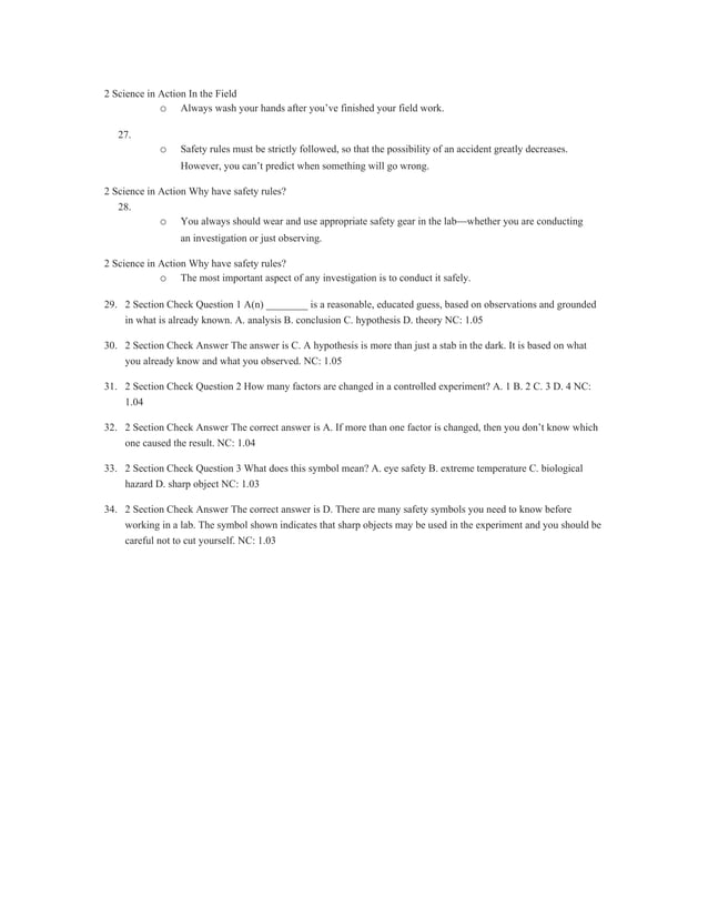 Chapter 1 S2: Science in Action - Presentation Transcript | PDF