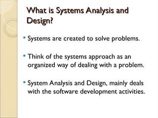 system analysis and design used in software | PPT