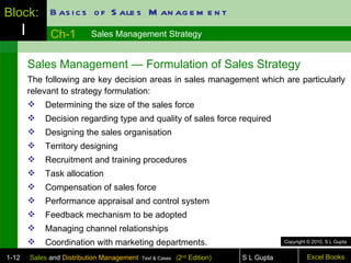 Chapter 1 sales management strategy sales and distribution management | PPT