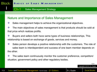 Chapter 1 sales management strategy sales and distribution management | PPT