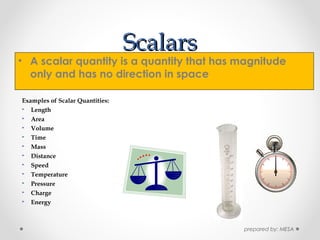 Scalers and Vectors: By DBU-MESA | PPT | Physics | Science