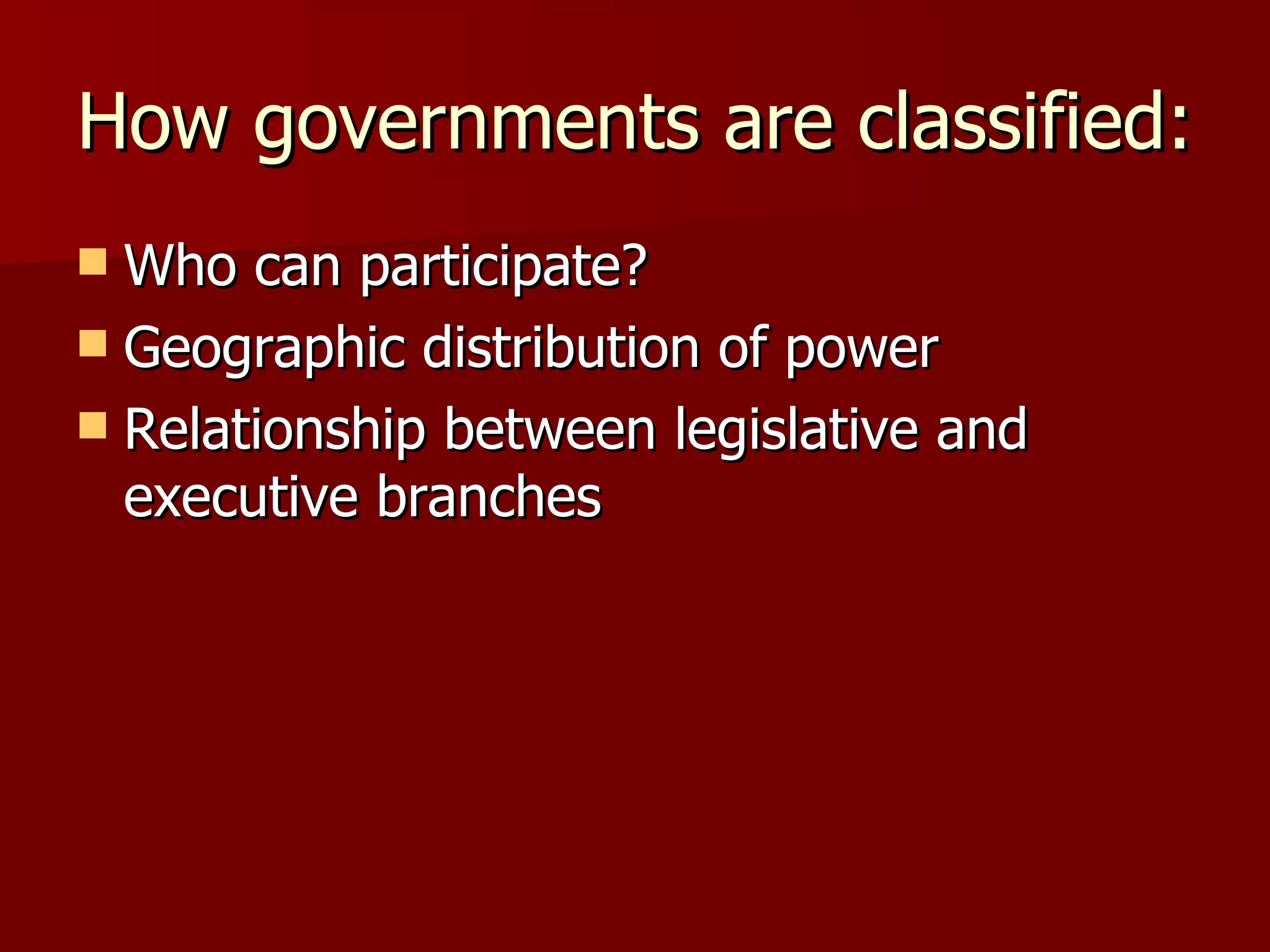 Chapter 1 Section 2 (Forms Of Government) | PPT