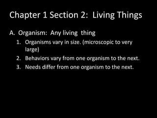 Chapter 1 section 2 (living things) 2011 | PPTX