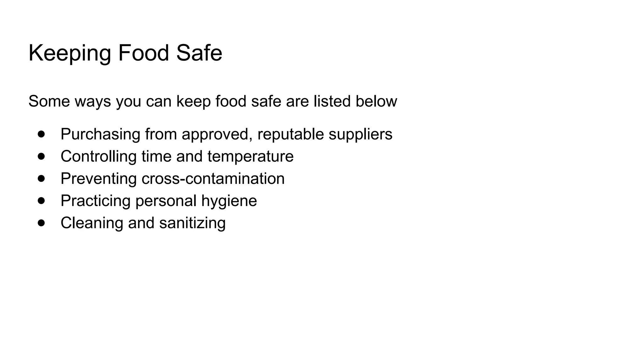 Chapter 1 ServSafe high school presentation | PPT