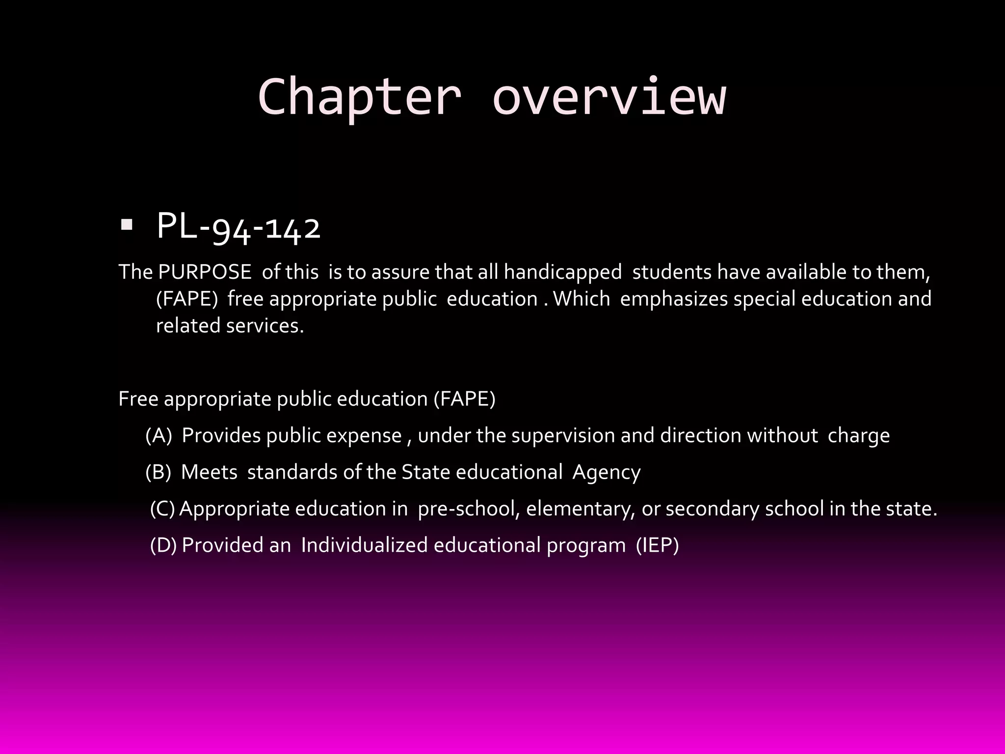 Chapter 1 (Sped 413) powerpoint | PPT