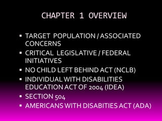 Chapter 1 (Sped 413) powerpoint | PPT