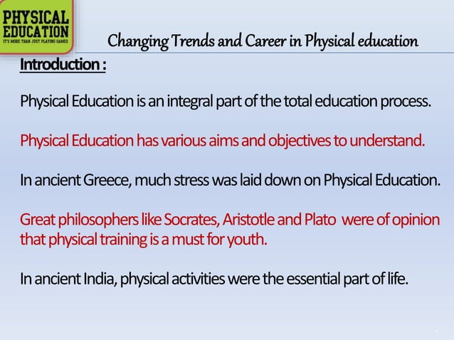 Chapter 1: Changing Trends and Carrier in Physical Education | PPTX