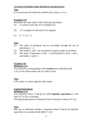 Chapter 1 Logic of Compound Statements | PDF