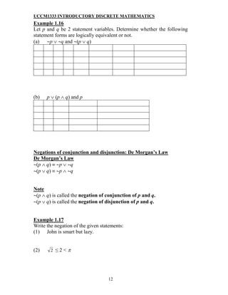 Chapter 1 Logic of Compound Statements | PDF