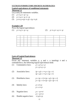 Chapter 1 Logic of Compound Statements | PDF