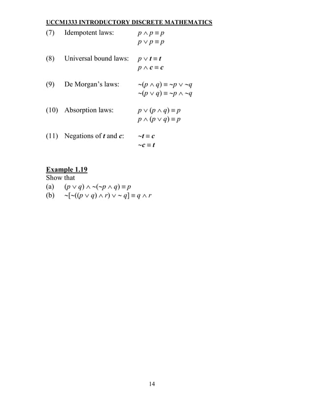 Chapter 1 Logic of Compound Statements | PDF