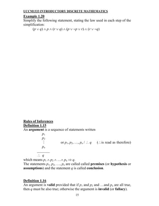 Chapter 1 Logic of Compound Statements | PDF