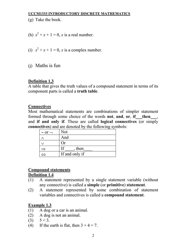 Chapter 1 Logic of Compound Statements | PDF