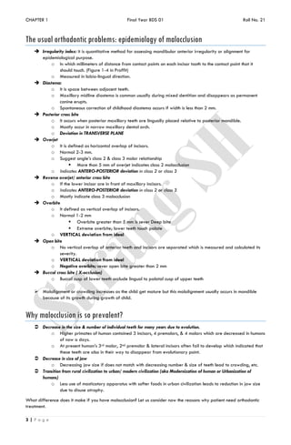 MALOCCLUSION & DENTOFACIAL DEFORMITY IN CONTEMPORARY SOCIETY | PDF