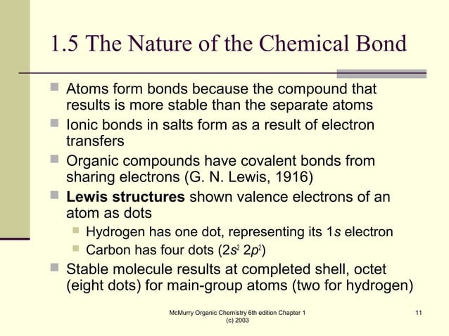 Chapter 1 structure and bonding | PPT | Chemistry | Science
