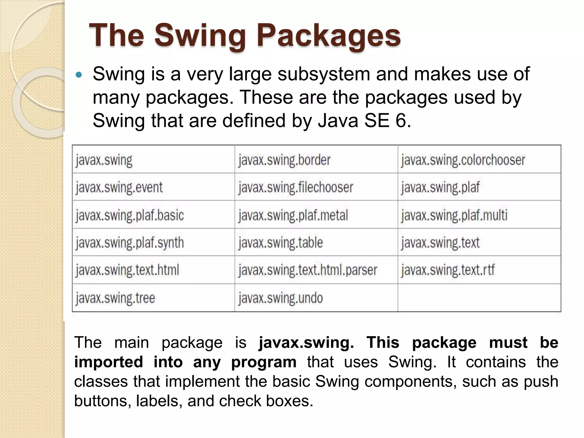 Chapter 1 swings | PPTX | Programming Languages | Computing