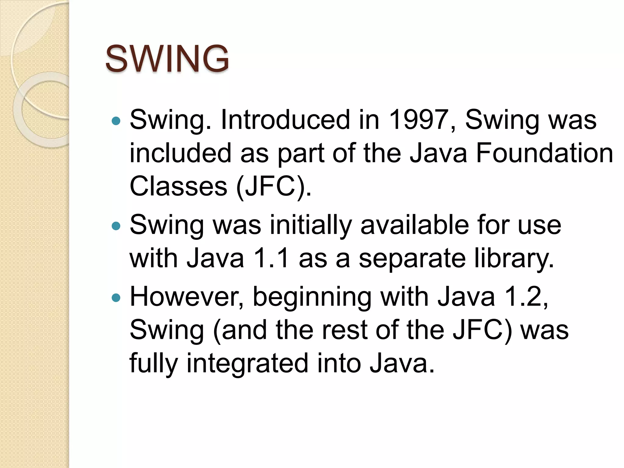 Chapter 1 swings | PPTX | Programming Languages | Computing