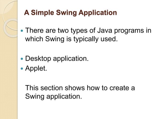 Chapter 1 swings | PPTX | Programming Languages | Computing