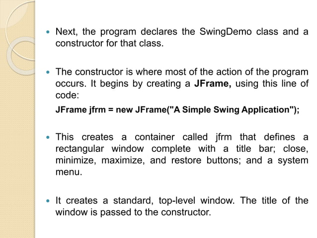 Chapter 1 swings | PPTX | Programming Languages | Computing