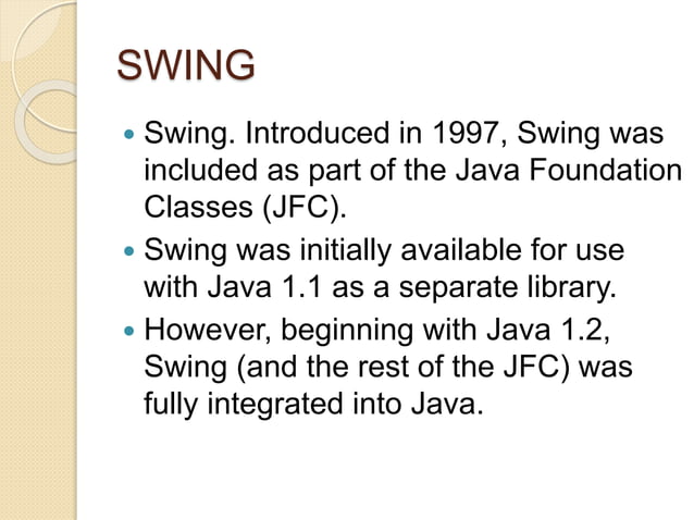 Chapter 1 swings | PPTX | Programming Languages | Computing