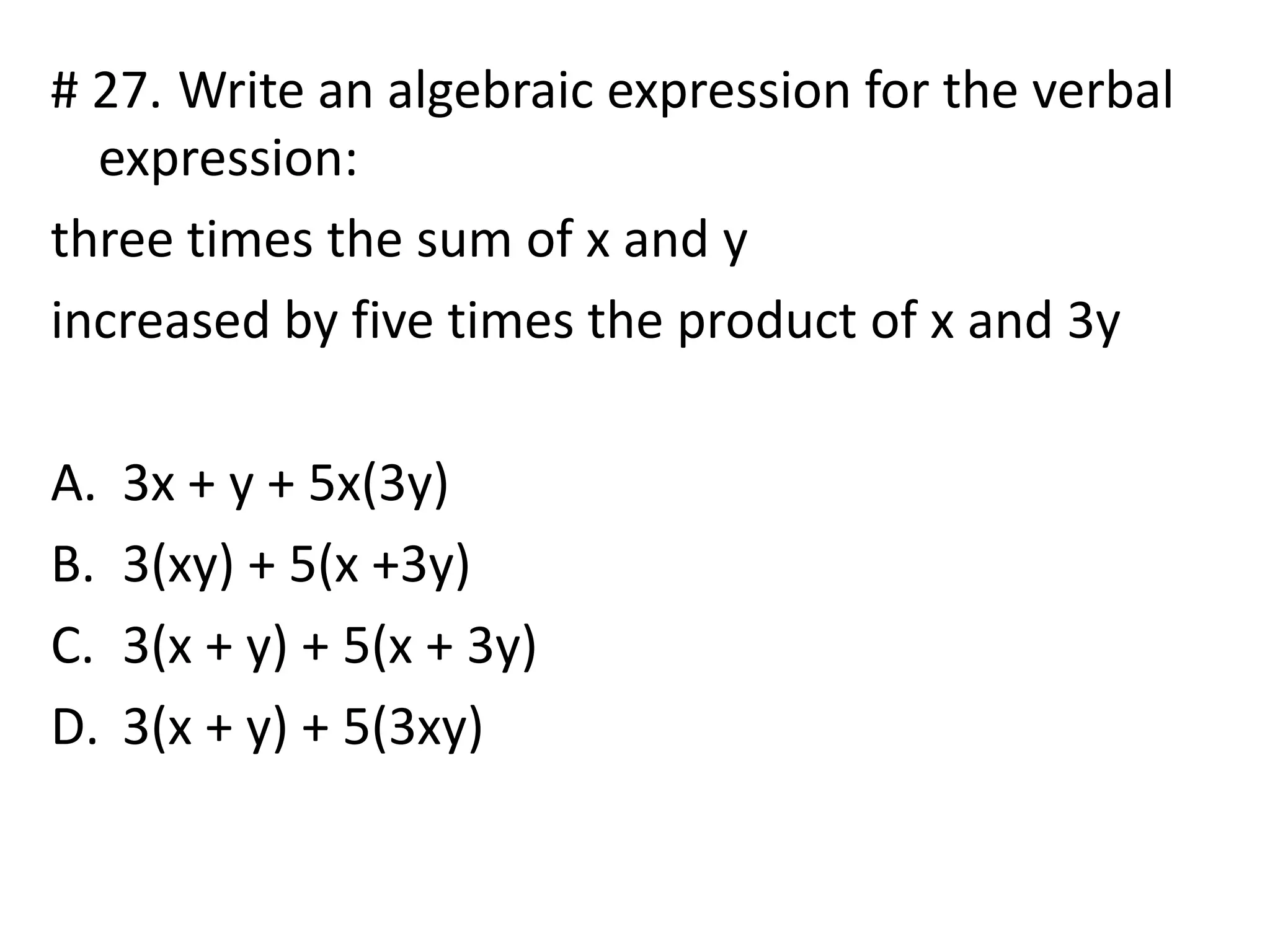 Chapter 1 test corrections (algebra) | PPTX