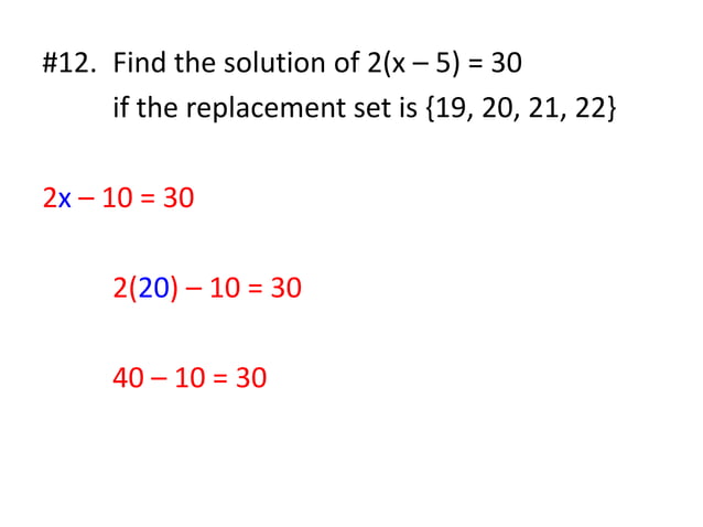 Chapter 1 test corrections (algebra) | PPT