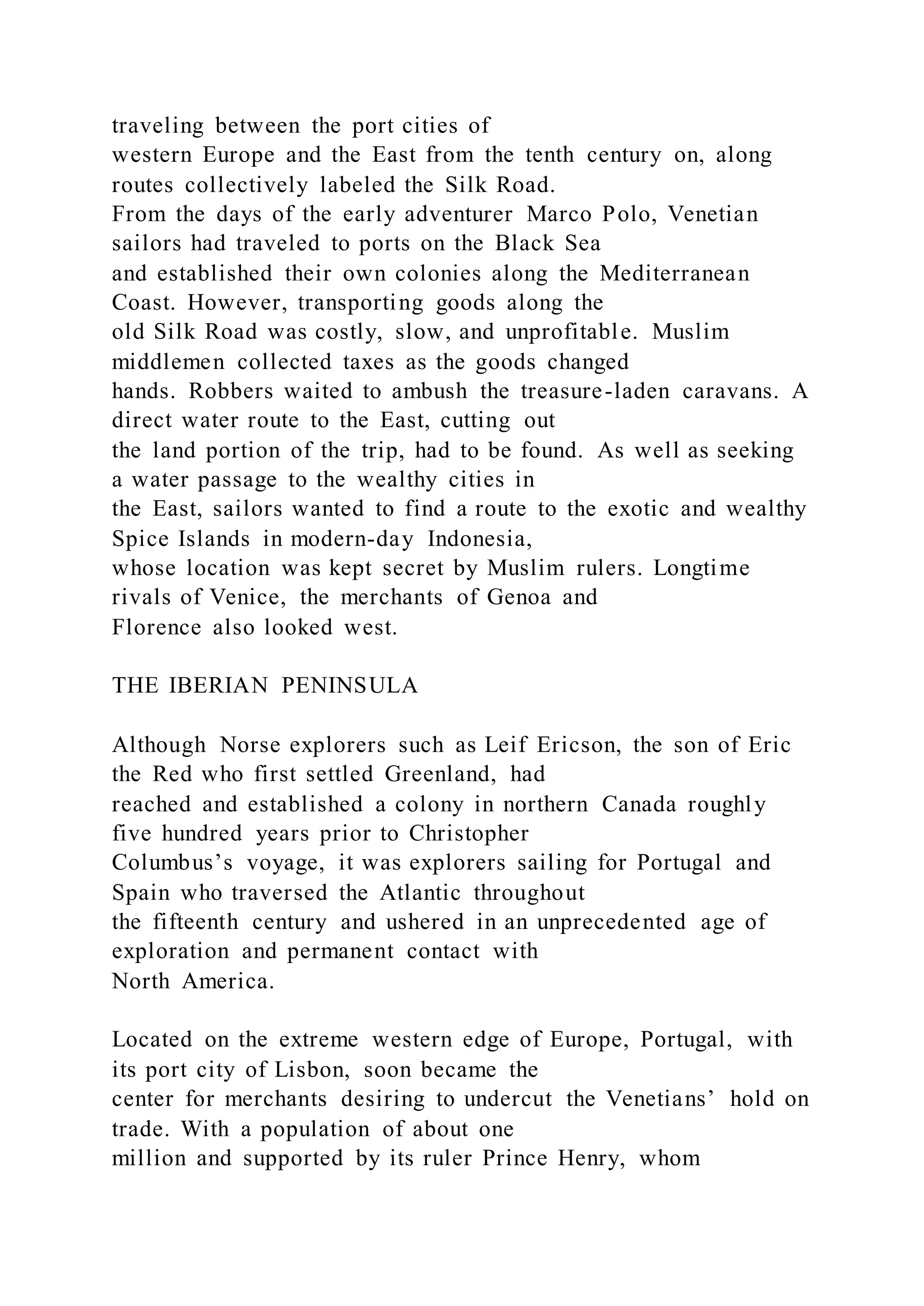 Chapter 1 The Americas, Europe, and Africa Before 1492 | DOCX ...