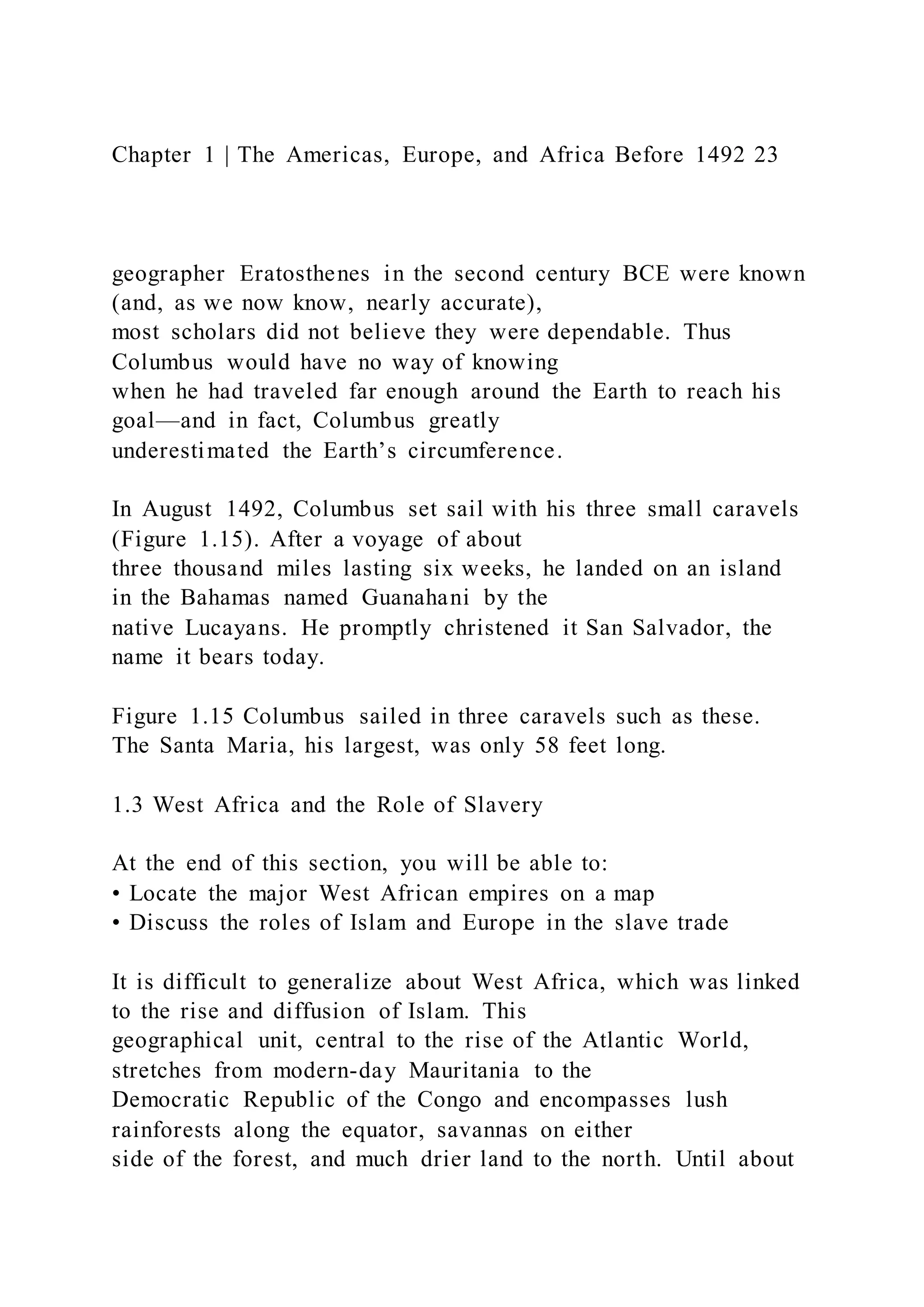 Chapter 1 The Americas, Europe, and Africa Before 1492 | DOCX ...