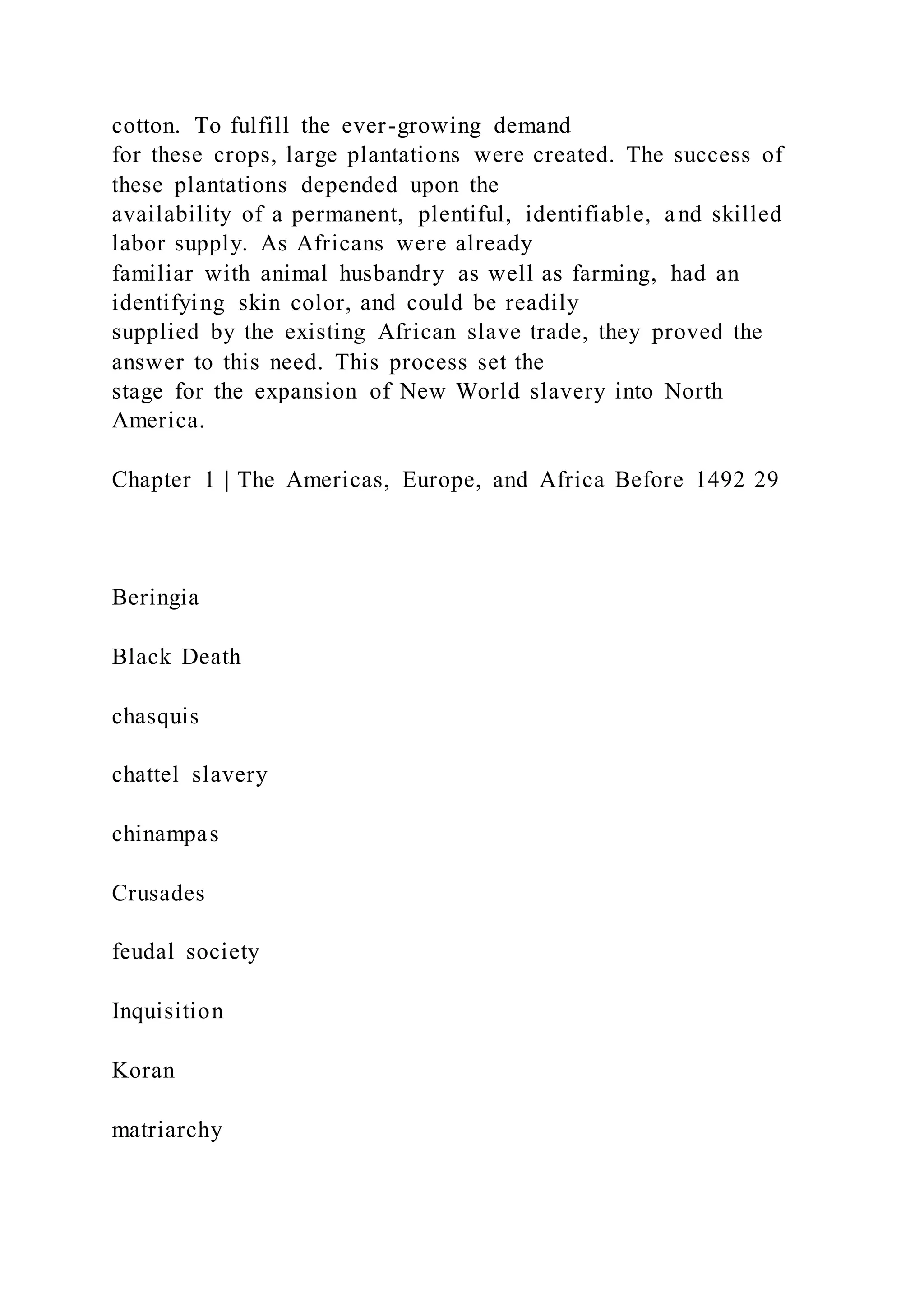 Chapter 1 The Americas, Europe, and Africa Before 1492 | DOCX ...