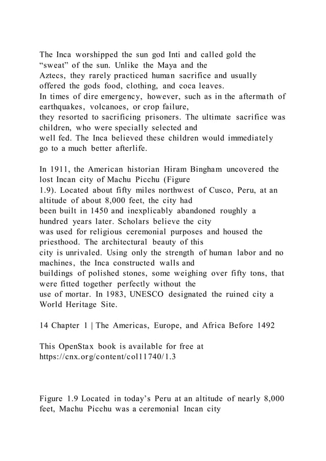 Chapter 1 The Americas, Europe, and Africa Before 1492 | DOCX ...