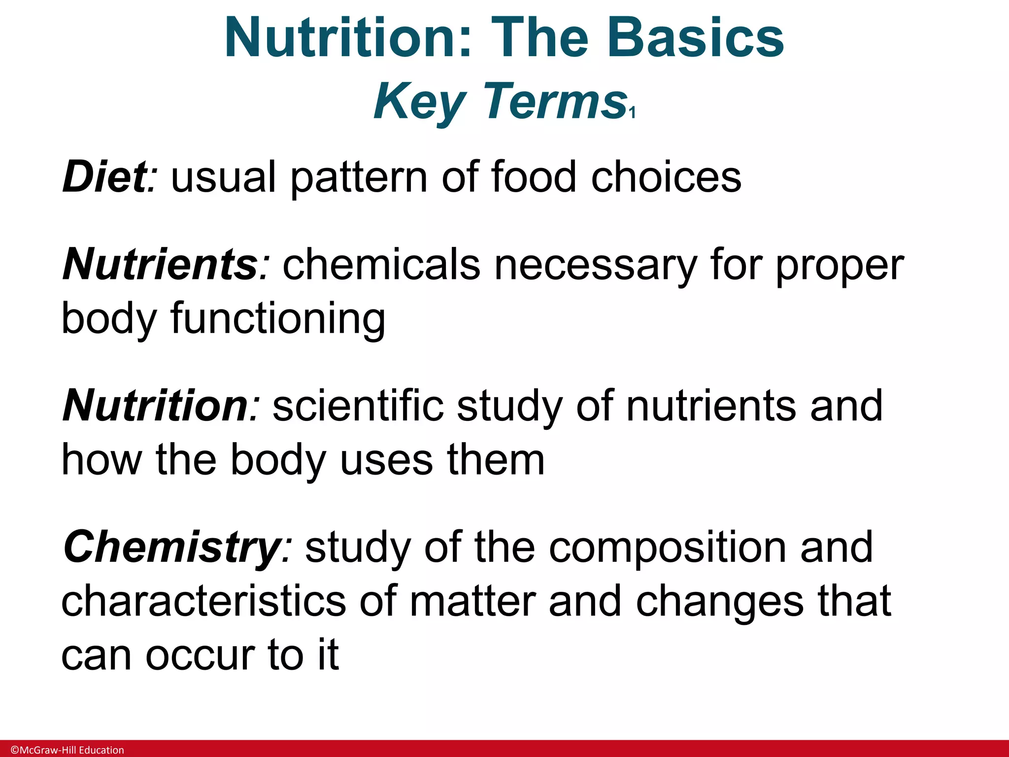 Chapter 1 the basics of nutrition | PPTX
