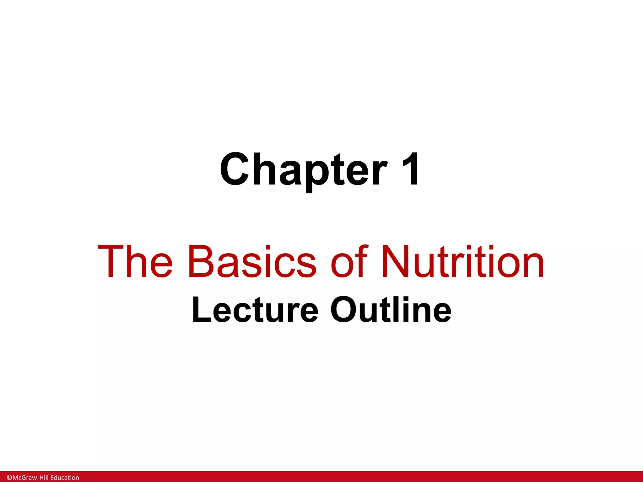 Chapter 1 the basics of nutrition | PPTX