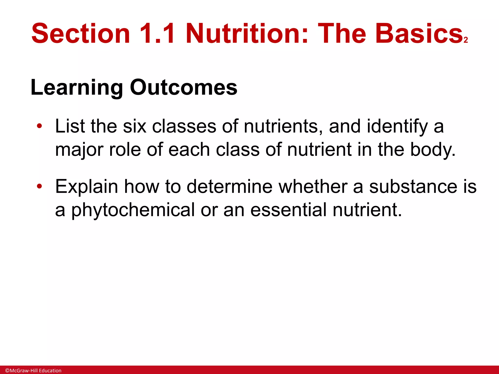Chapter 1 the basics of nutrition | PPTX