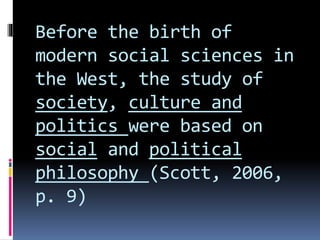 Chapter 1 the birth and growth of the social sciences | PPTX