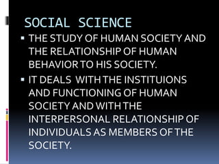 Chapter 1 the birth and growth of the social sciences | PPTX