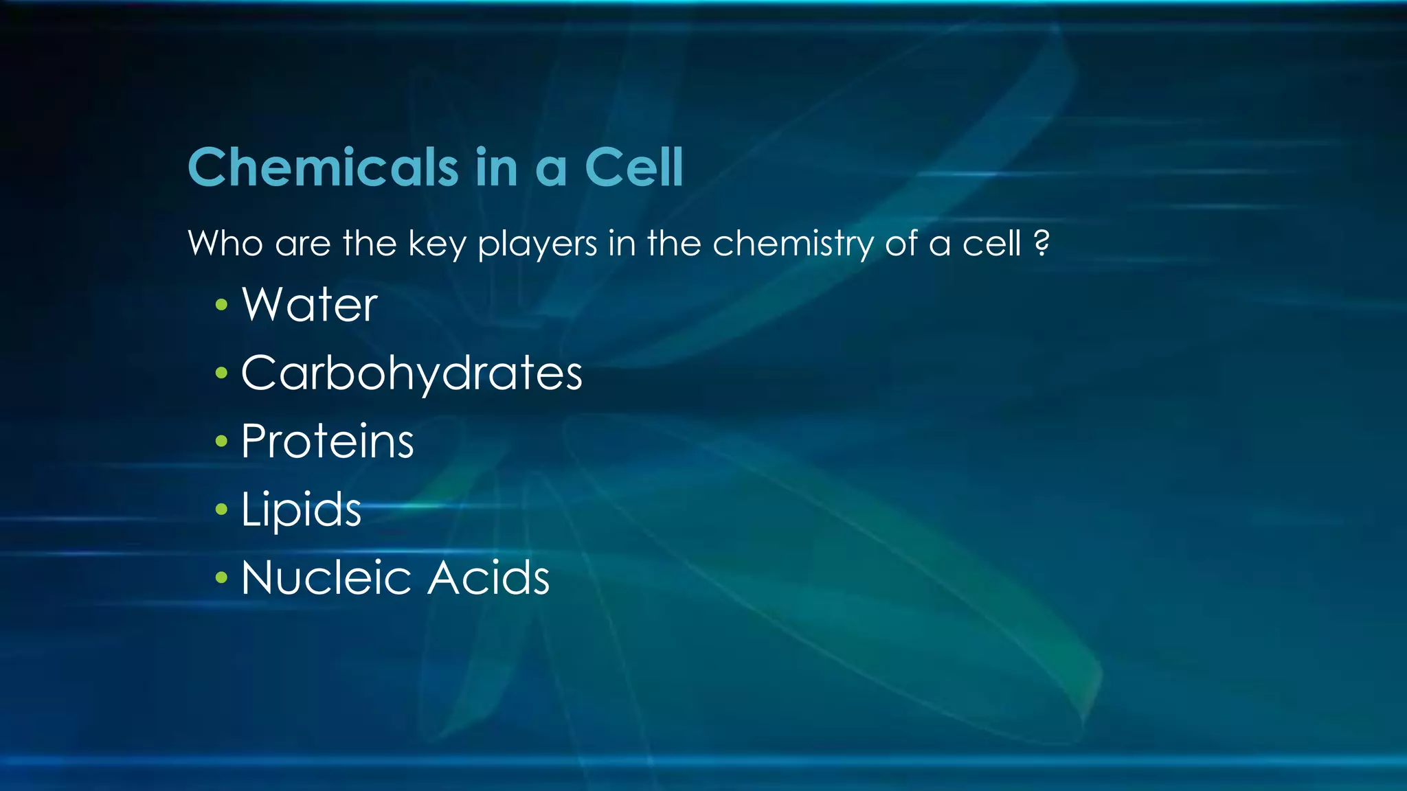 Chapter 1 the chemical nature of cells | PPTX