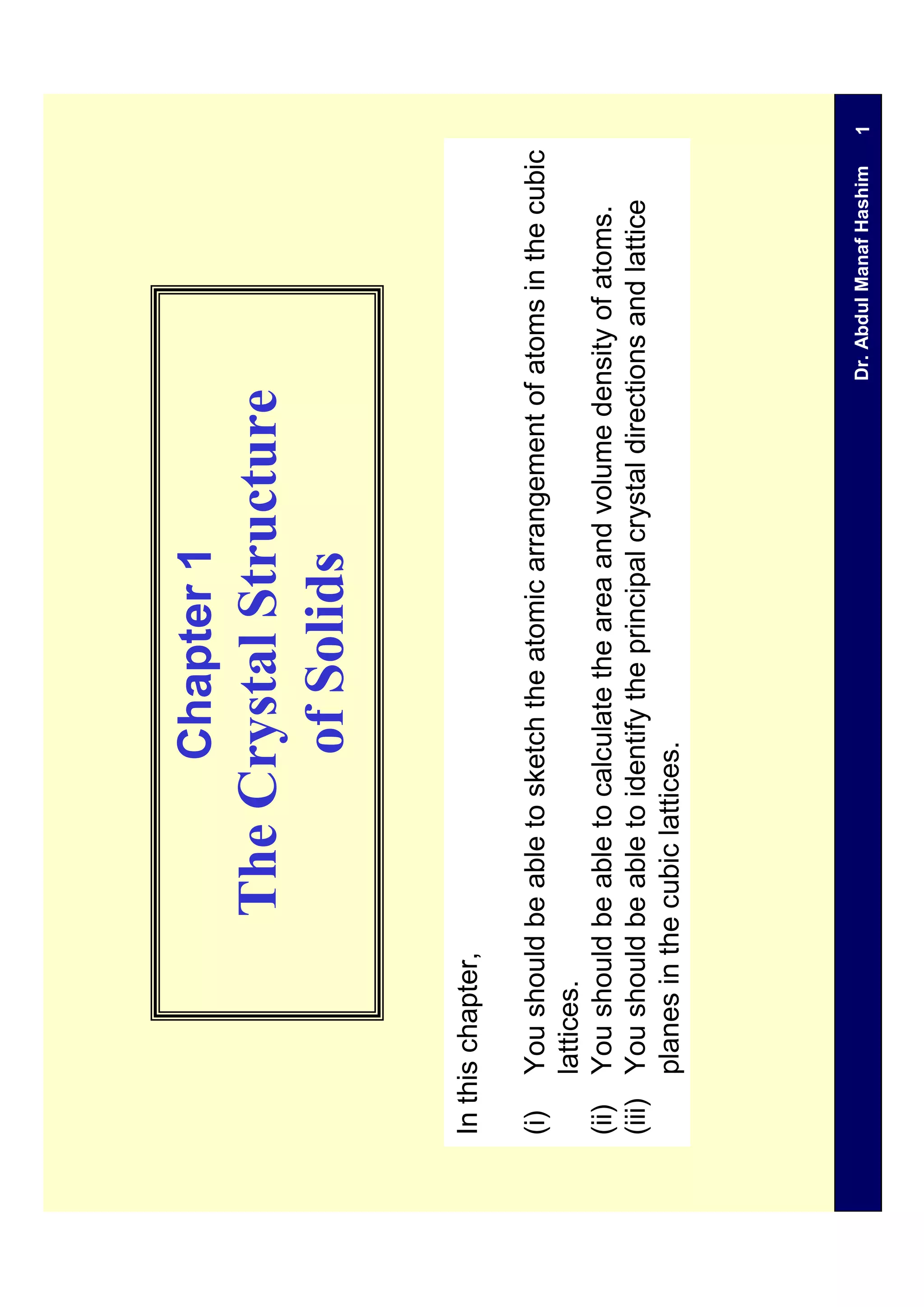 Chapter1 the crystal structure in solids | PDF